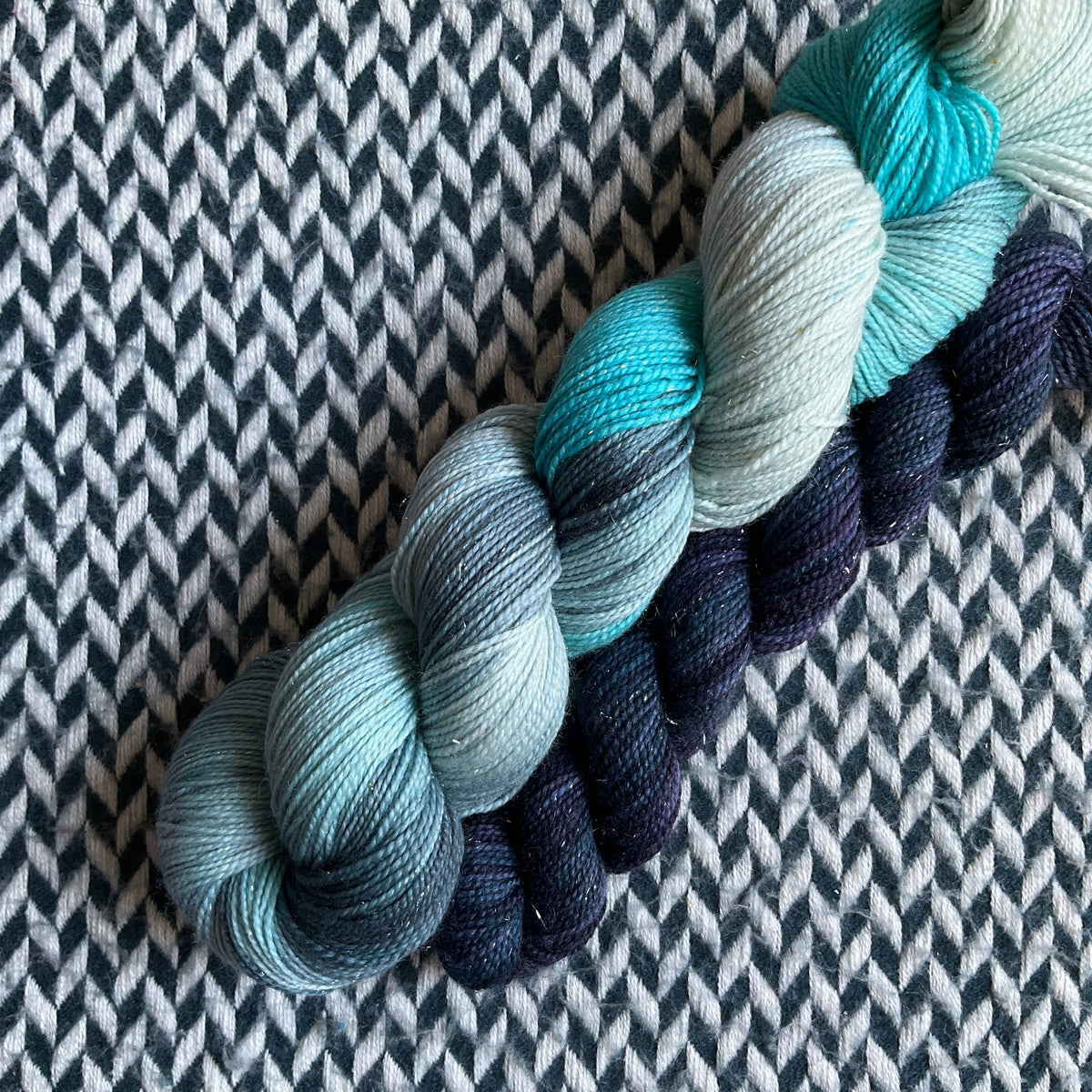 AGAVE with Black Opal * Broadway Sparkle Sock Set * -- full-size skein ...
